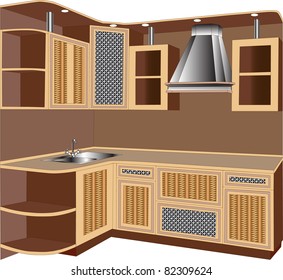 Furniture Interior Kitchens Stock Vector (Royalty Free) 82309624 ...