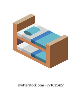Furniture Iso Bunk Beds Stock Vector (Royalty Free) 791011429 ...