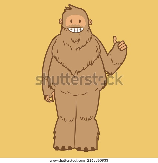 Furry Bigfoot Smile Vector Cartoon Illustration: Vector có sẵn (miễn ...