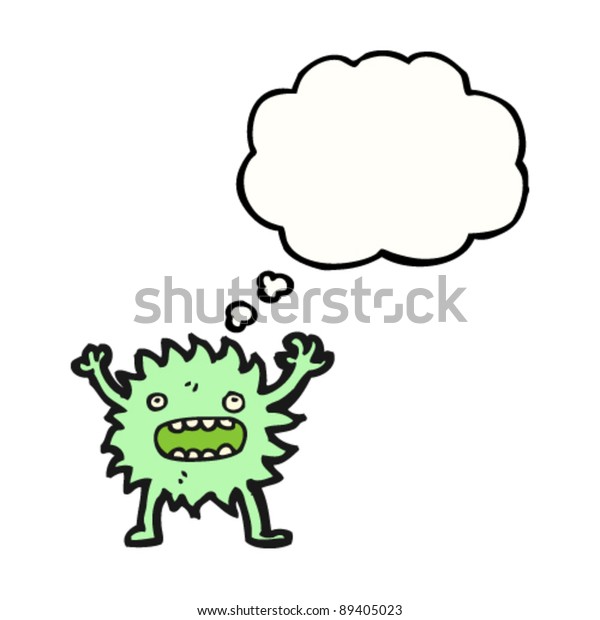 Furry Green Creature Cartoon Stock Vector (Royalty Free) 89405023