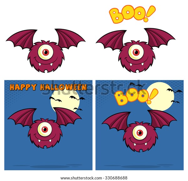 Furry One Eyed Monster Cartoon Character Stock Vector (Royalty Free ...