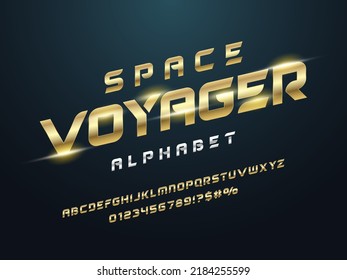 Future Tech Alphabet Design Uppercase Numbers Stock Vector (Royalty ...