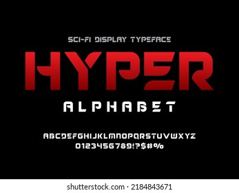 Future Tech Alphabet Design Uppercase Numbers Stock Vector (Royalty ...