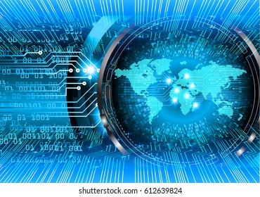 Future Technology Blue World Cyber Security Stock Vector (Royalty Free ...