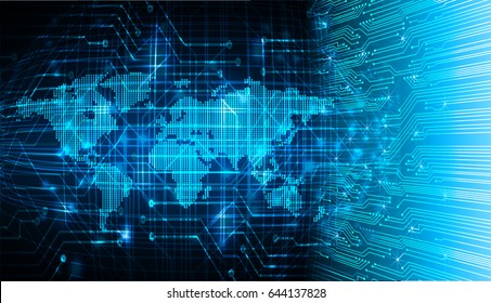 Future Technology Blue World Cyber Security Stock Vector (Royalty Free ...