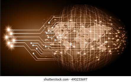Dark Brown Color Light Abstract Technology Stock Vector (Royalty Free ...