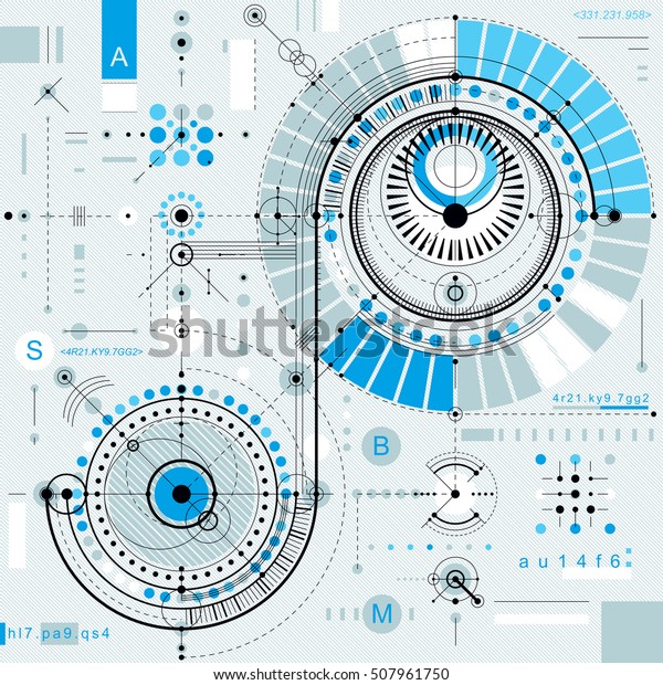Future Technology Vector Drawing Industrial Wallpaper Stock Vector ...