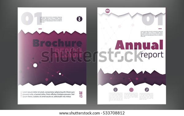 Futuristic Annual Report Cover Set Brochure Stock Vector (Royalty Free ...