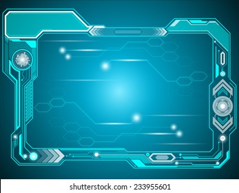 Futuristic Blue Frame Technology Background Stock Vector (Royalty Free ...