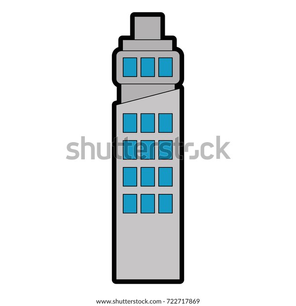Futuristic Building Isolated Icon Stock Vector (Royalty Free) 722717869 ...