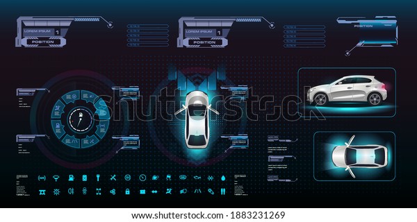 Futuristic Car Interface Car Navigation Bar: เวกเตอร์สต็อก (ปลอดค่า ...
