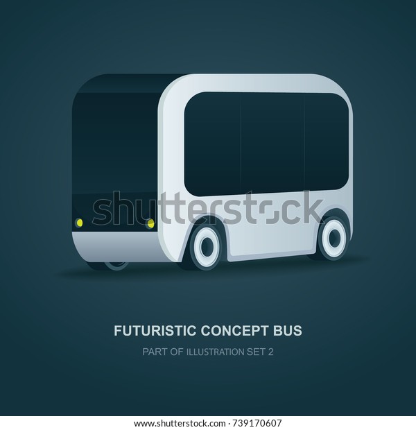 Futuristischer Stadtbus. Vektorgrafik. Flaches Design.: Stock ...