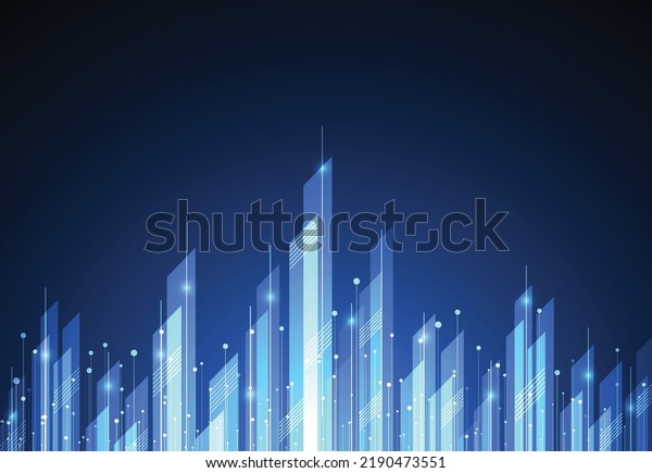 Futuristic City On Dark Blue Background Stock Vector (Royalty Free ...