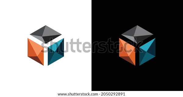 Futuristic Colorful Box Logo Design Attractive Stock Vector (Royalty ...