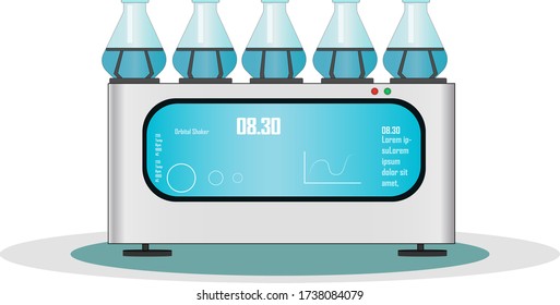 Futuristic Conical Flask Shaker Incubator Bacterial Stock Vector ...