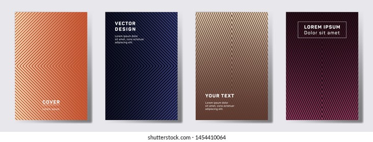 Colored Covers Linear Design Geometric Lines Stock Vector (Royalty Free ...