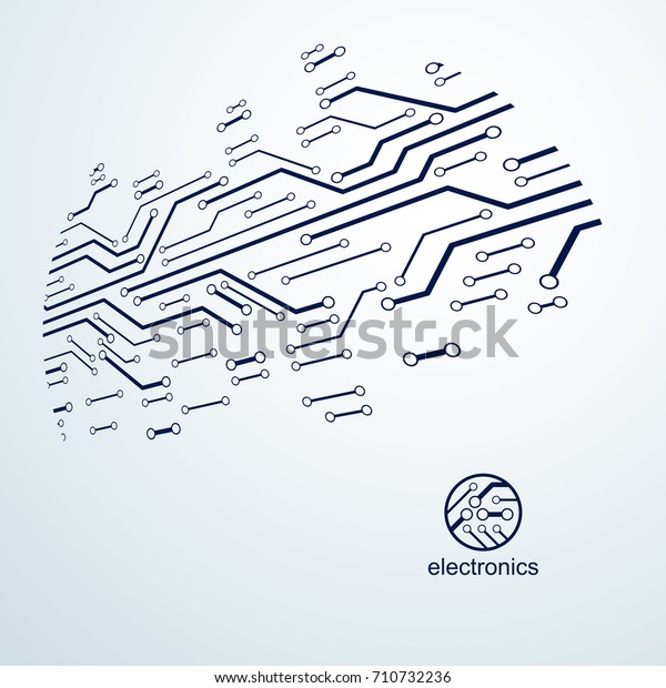 Futuristic Cybernetic Scheme Vector Motherboard Illustration Stock ...
