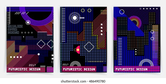 Futuristic Design Brochures Flyers Cards Creative Stock Vector (Royalty ...