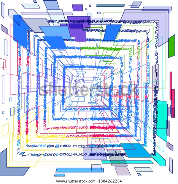 Futuristic Design Color Geometric Shapes Stock Vector (Royalty Free ...