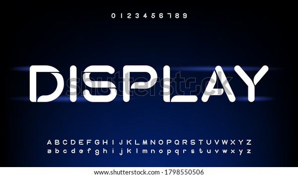 Futuristic Digital Technologycurve Alphabet Fonts Stock Vector (Royalty ...