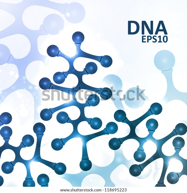 Futuristic Dna Abstract Molecule Cell Illustration Stock Vector ...