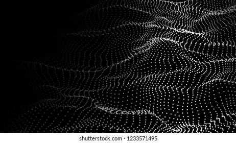 Vektor Stok Futuristic Dots Pattern Imitation Wave Particles (Tanpa ...