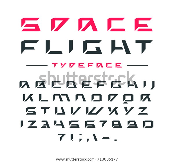 Futuristic Font Letters Numbers Scifi Military Stock Vector (Royalty ...