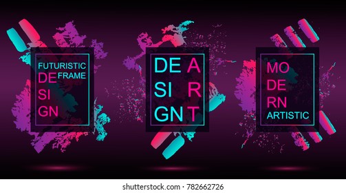 Futuristic Frame Art Design Abstract Shapes Stock Vector (Royalty Free ...