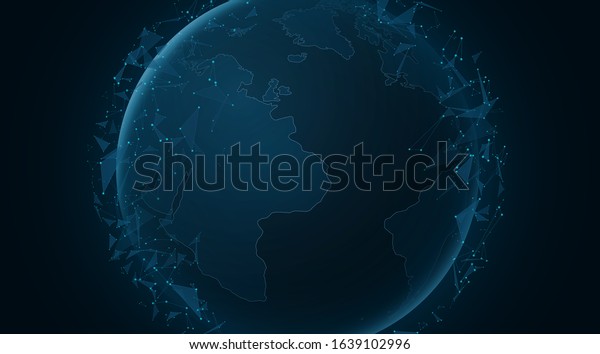 Futuristic Global World Abstract Planet Earth Stock Vector (Royalty ...