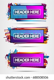 Futuristic Header Frame Design Abstract Shapes Stock Vector (Royalty ...