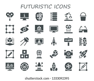 Futuristic Icon Set 30 Filled Futuristic Stock Vector (Royalty Free ...