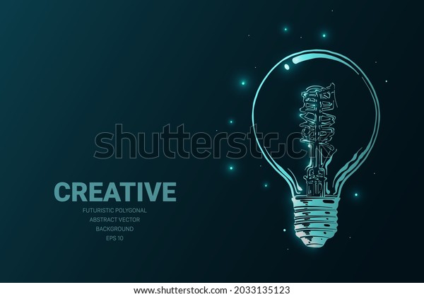 Futuristic Illustration Lamp Lightbulb Creative Idea Stock Vector ...