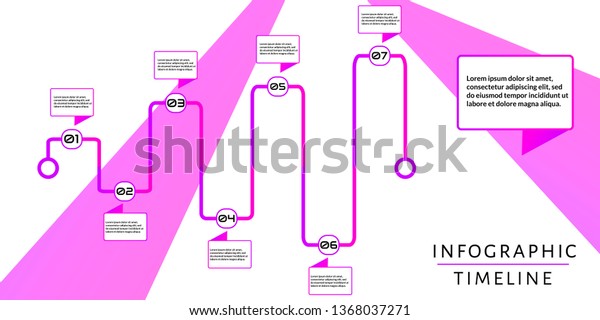 Futuristic Infographic Timeline Template 7 Options Stock Vector ...