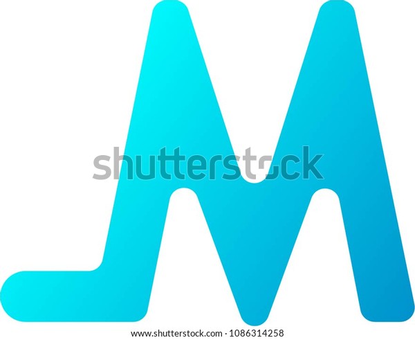 Futuristic Light Blue Letter M Logo Stock Vector (Royalty Free ...