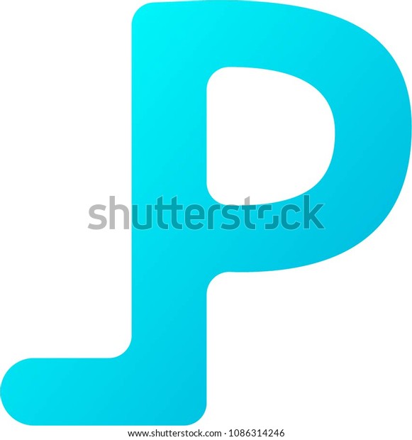 Futuristic Light Blue Letter P Logo Stock Vector (Royalty Free ...