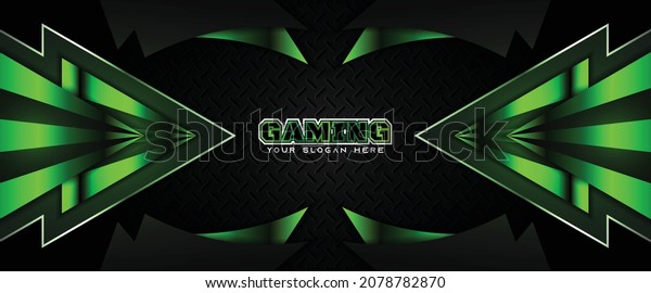 Futuristic Light Green Gaming Banner Design: เวกเตอร์สต็อก (ปลอดค่า ...