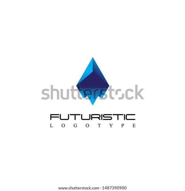 Futuristic Logo Vector Illustration 3d Gradient Stock Vector (Royalty ...