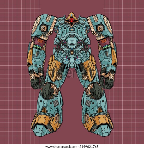 Futuristic Modern Mecha Robot Builded By Stock Vector (Royalty Free ...