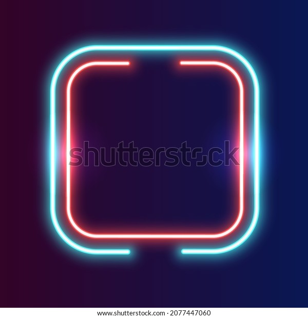 Futuristic Neon Frame Border Neon Glowing Stock Vector (Royalty Free ...