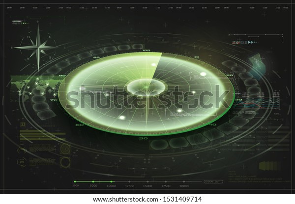 Futuristic Radar Screen Searching Target Air Stock Vector (Royalty Free ...