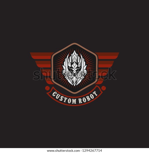 Futuristic Robot Maker Club Logo Design Stock Vector (Royalty Free ...