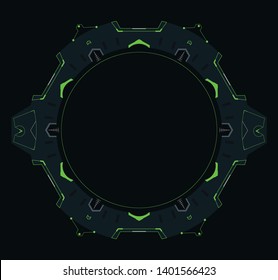 Futuristic Round Frame On Dark Background Stock Vector (Royalty Free ...