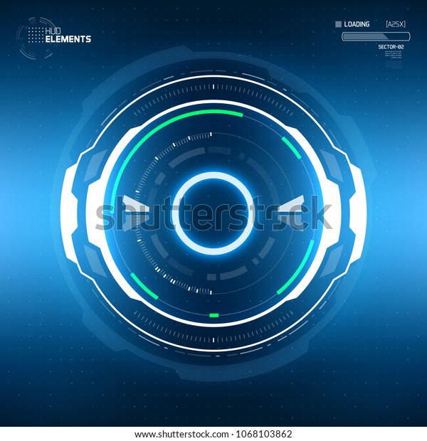 Futuristic Scifi Hud Circle Element Abstract Stock Vector (Royalty Free) 1068103862
