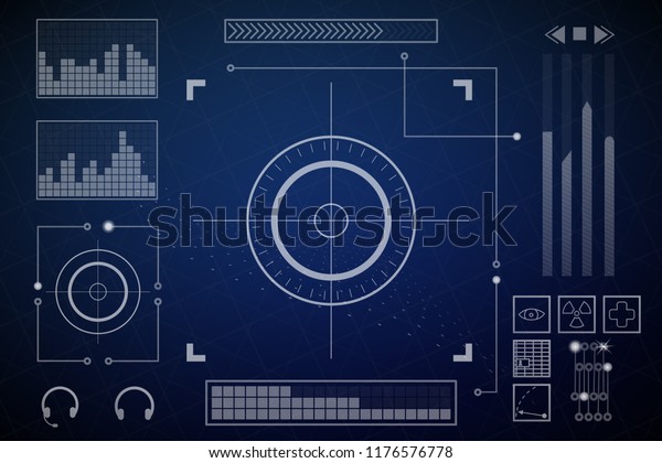 Futuristic Screen Charts Dashboards Vector Illustration Stock Vector ...