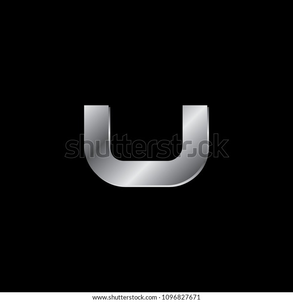 Futuristic Silver Letter U Stock Vector (Royalty Free) 1096827671 ...