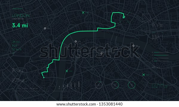 Futuristic Travel Gps Map Location Navigator Stock Vector (Royalty Free ...