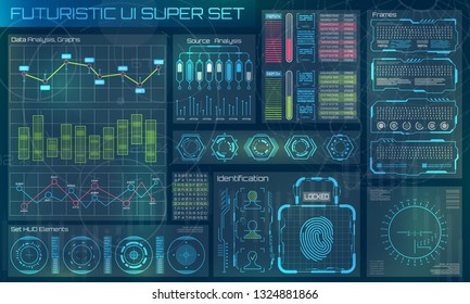 Futuristic Hud Design Elements Infographic Technology: เวกเตอร์สต็อก ...