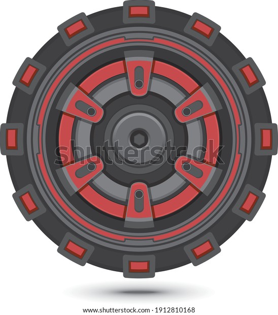 Futuristic Wheel Disc Design Isolated On Stock Vector (Royalty Free ...