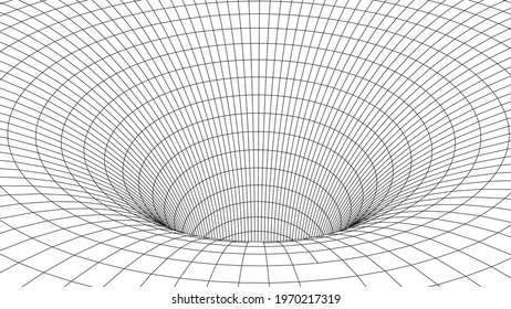 Futuristic White Funnel Wireframe Space Travel Stock Vector (Royalty ...