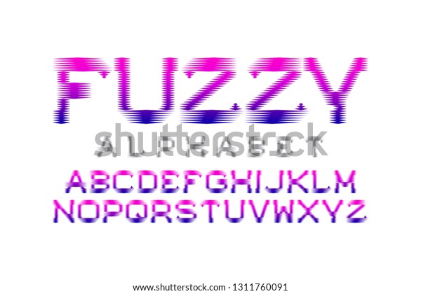 Fuzzy Alphabet Pink Blue Gradient Font Stock Vector (Royalty Free ...